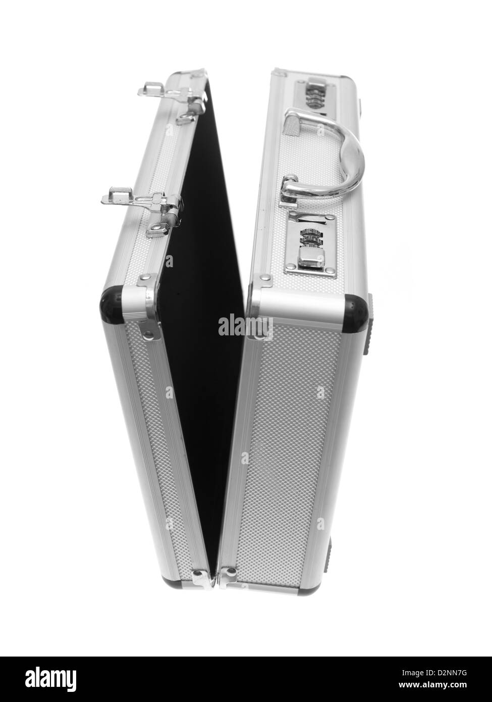 A metal briefcase isolated against a white background Stock Photo - Alamy