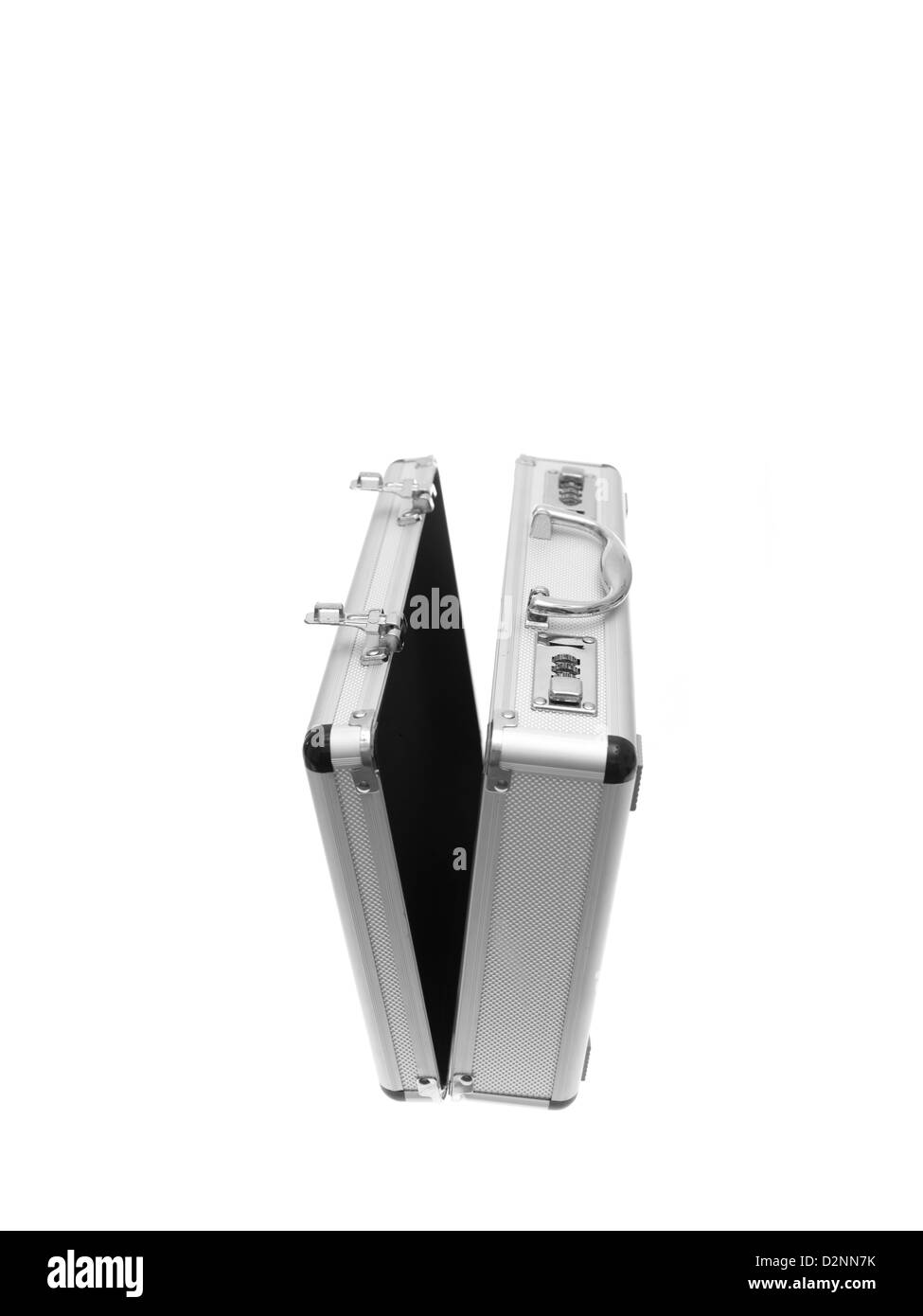 A metal briefcase isolated against a white background Stock Photo - Alamy