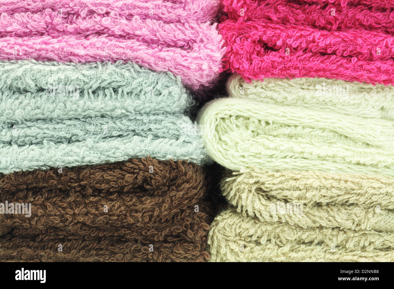 Close Up of Stacked Face Towels Background Stock Photo - Alamy