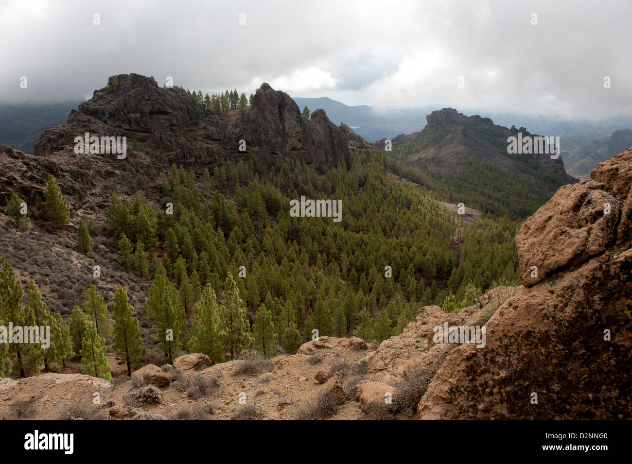 View of Mountain, Ayacata Valley Roque Nublo Gran Canaria Spain Cabary ...