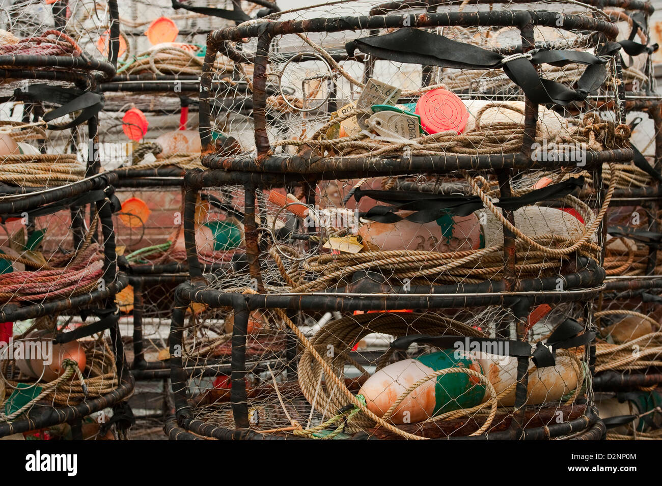 Stack of crab pots in Sitka Alaska Stock Photo - Alamy
