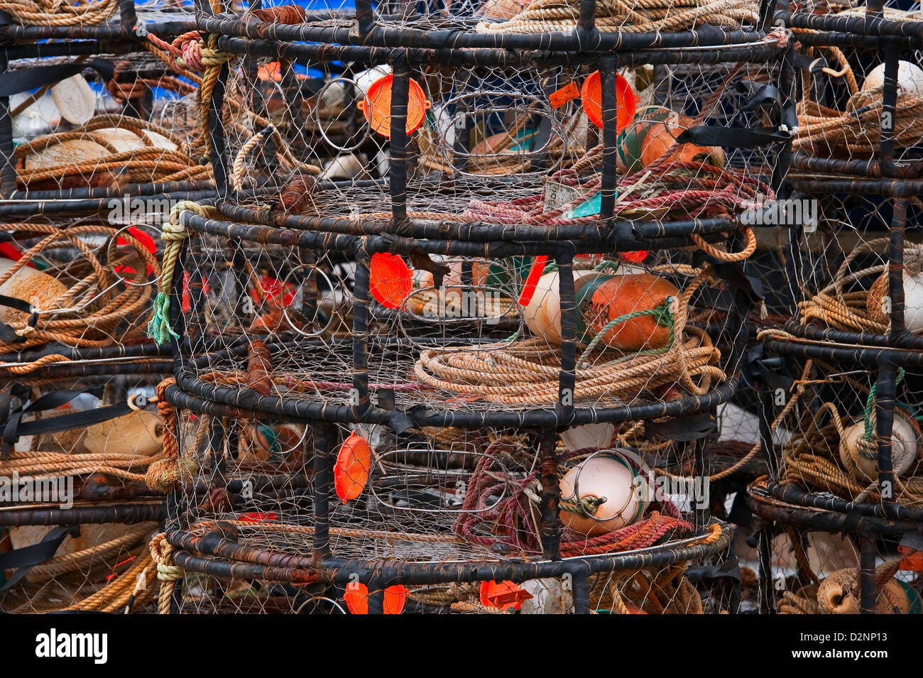 Stack of crab pots in Sitka Alaska Stock Photo - Alamy