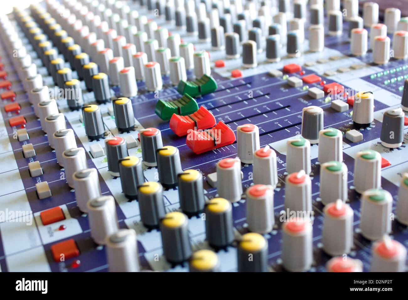 controls of audio mixing console Stock Photo - Alamy