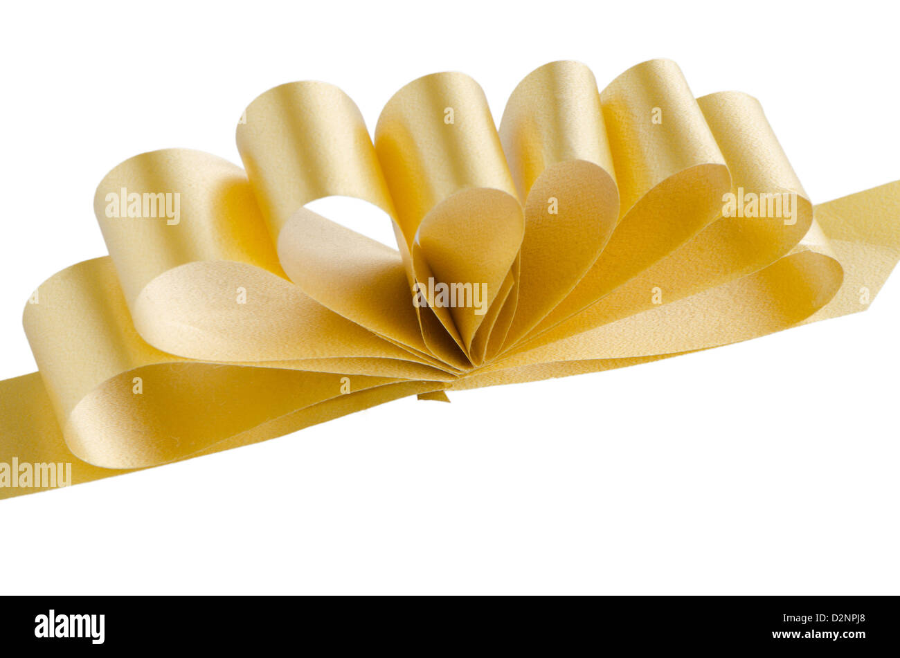 Yellow gift bow isolated on white background Stock Photo - Alamy