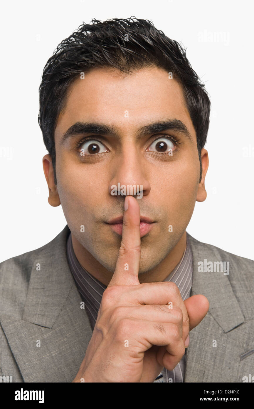 Hushing man Cut Out Stock Images & Pictures - Alamy
