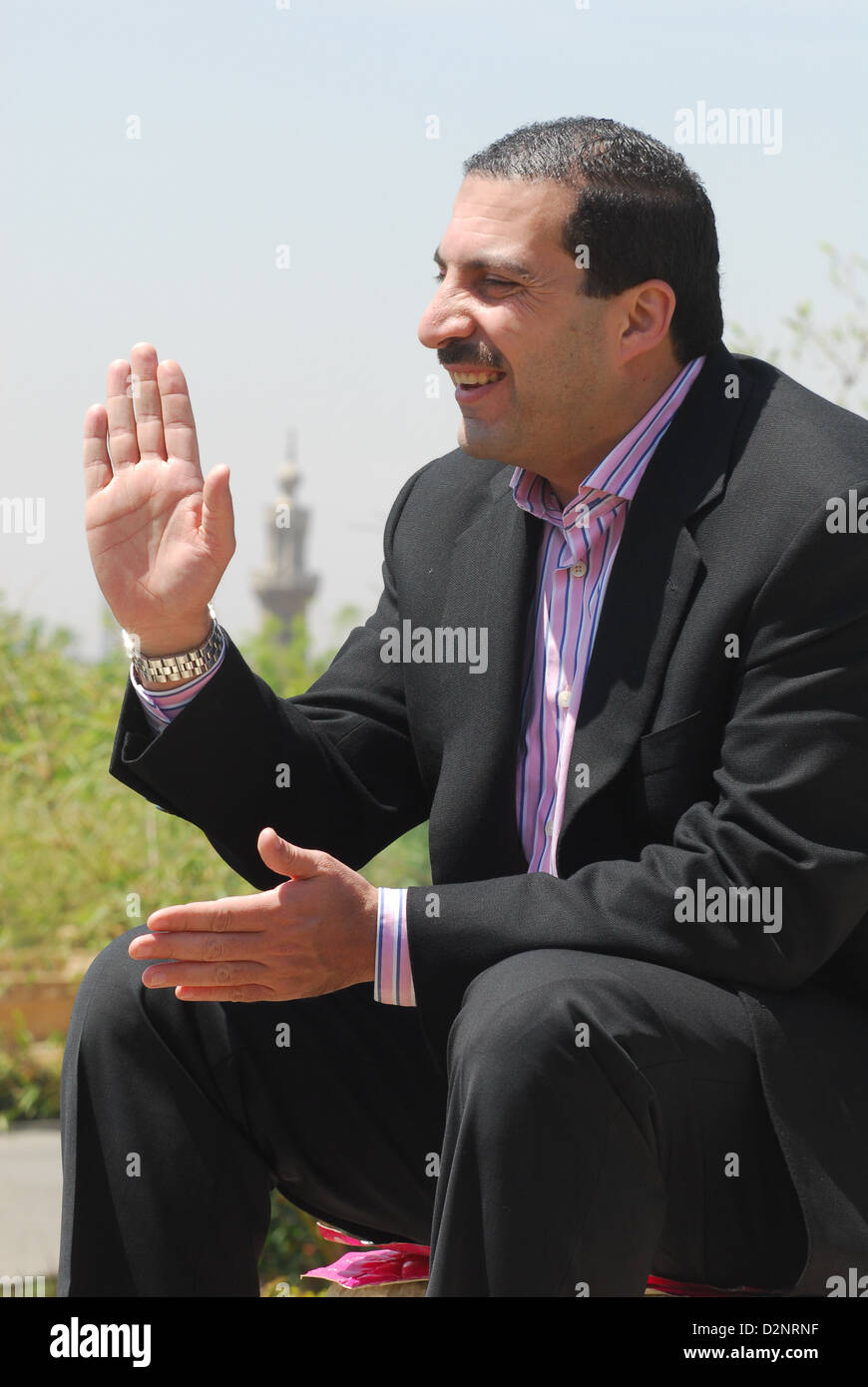 Egyptian Islamic activist and television preacher Amr Khaled, hugely popular in the Arab and ...