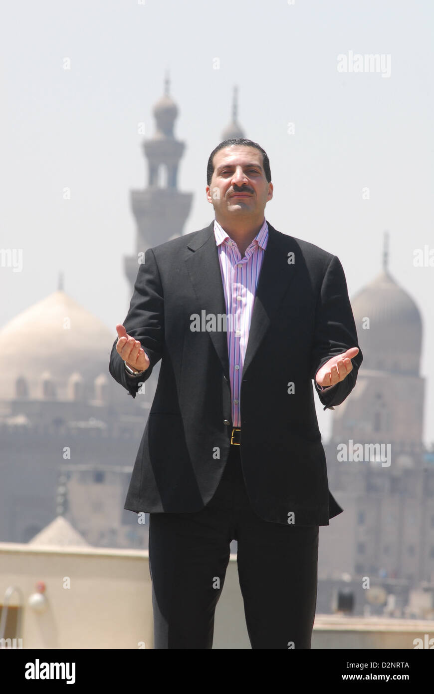 Egyptian Islamic activist and television preacher Amr Khaled, hugely popular in the Arab and ...