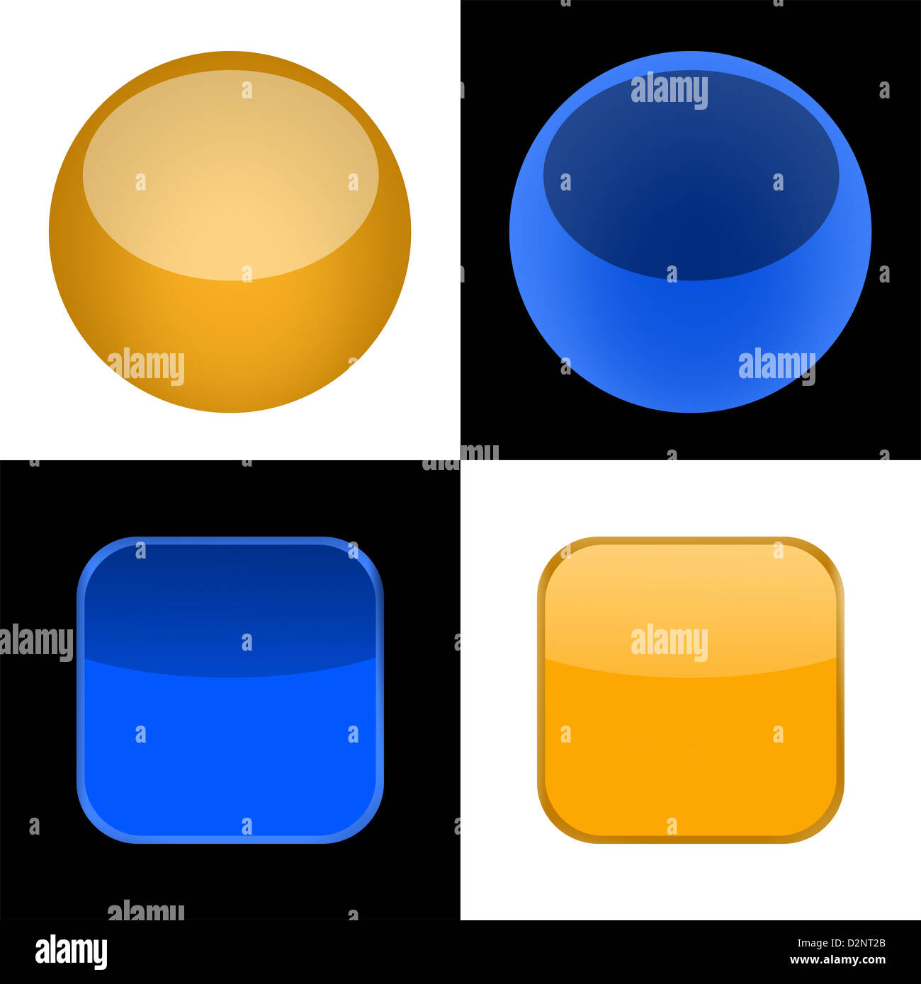 E commerce buttons isolated against a white background Stock Photo - Alamy
