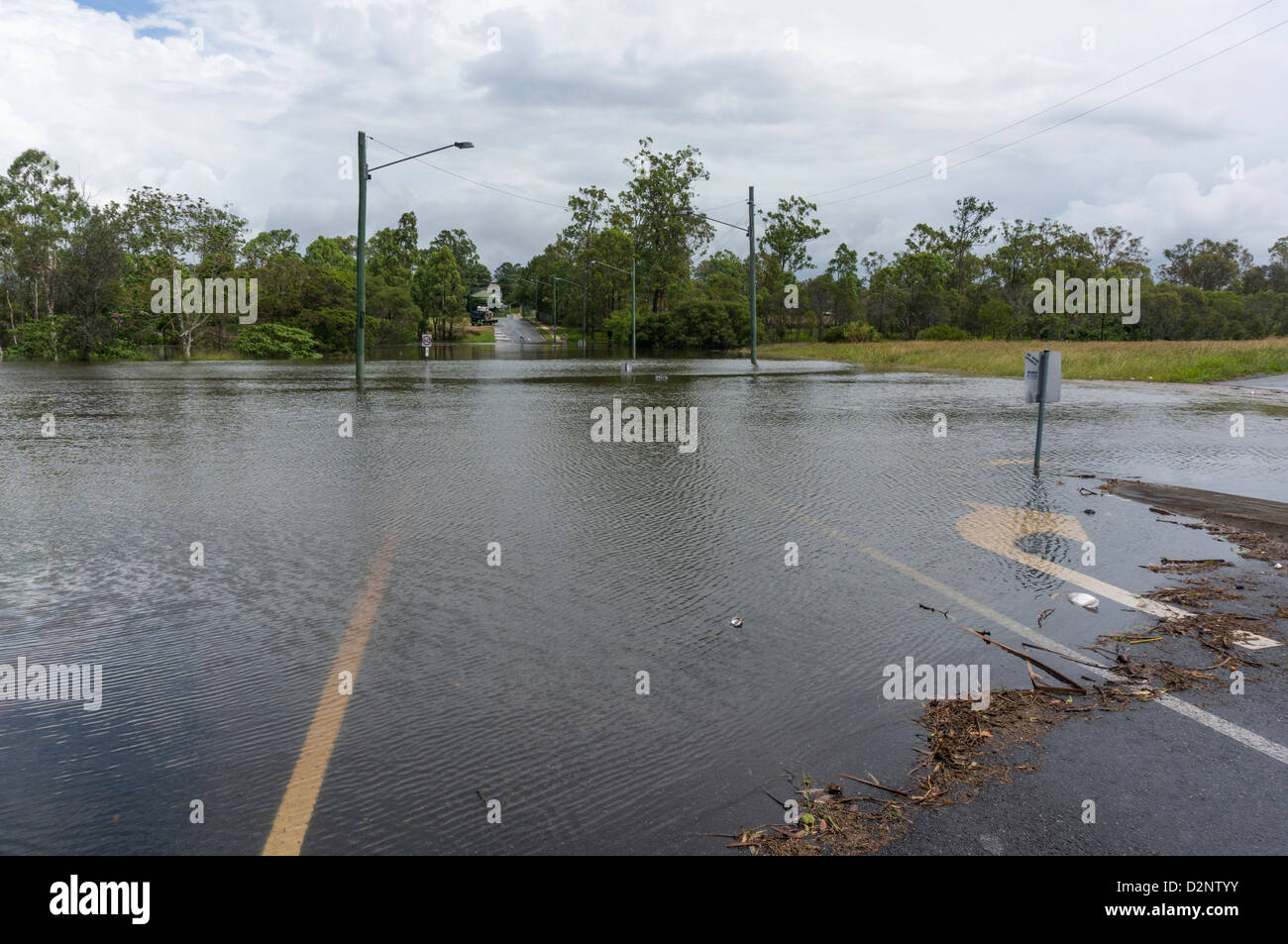 The January 2013 Logan River flood in Queensland, Australia Stock Photo ...