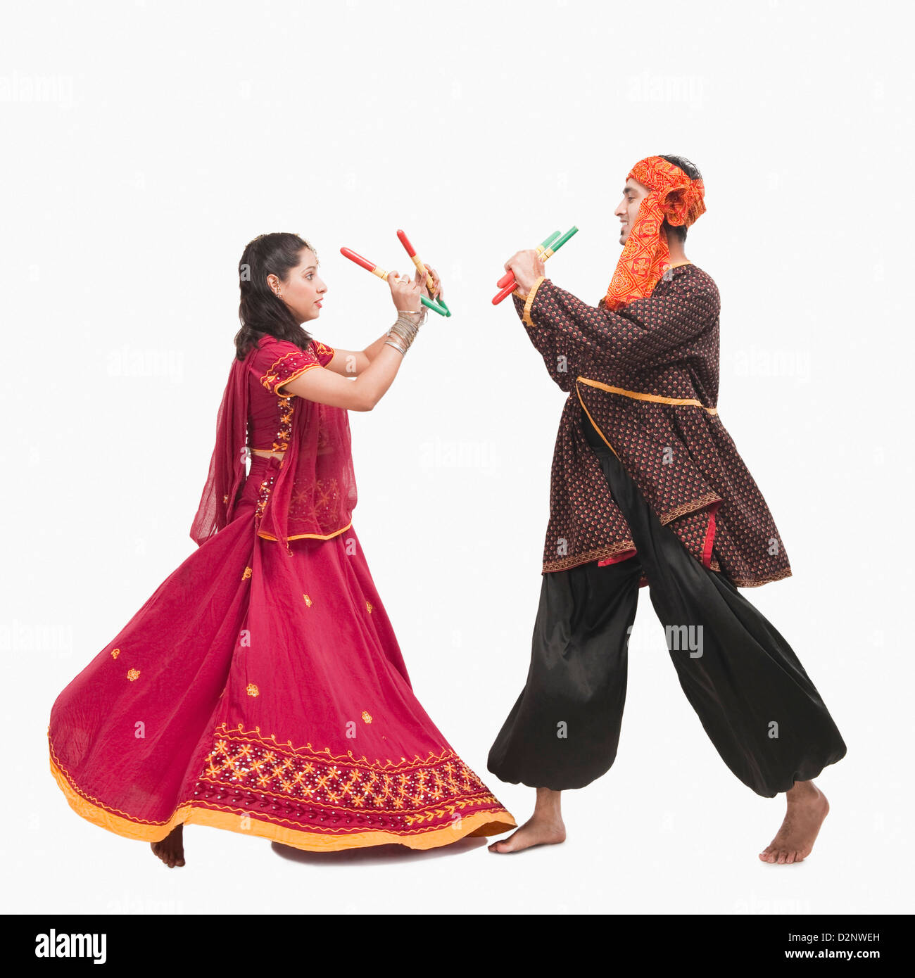 Women performing traditional dandiya dance hi-res stock photography and ...