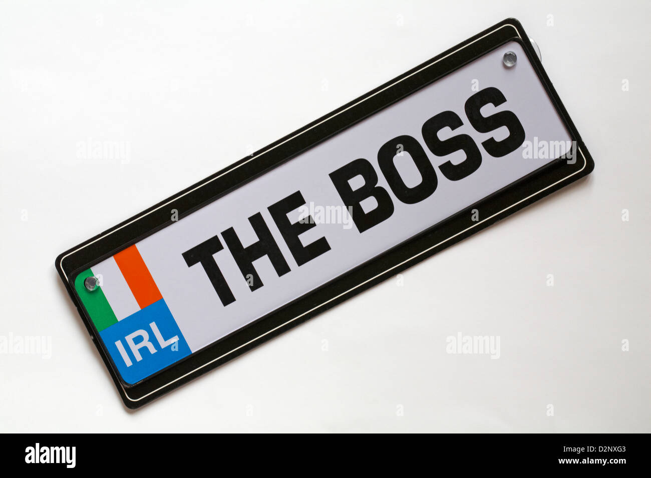 The Boss metal traffic signs Stock Photo - Alamy