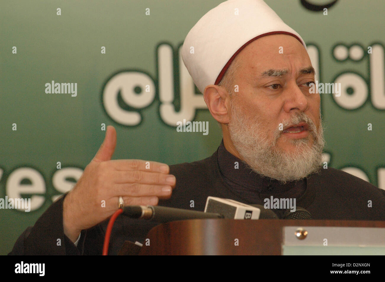 Ali Gomaa, the Grand Mufti of Egypt, at a press conference in Cairo to ...