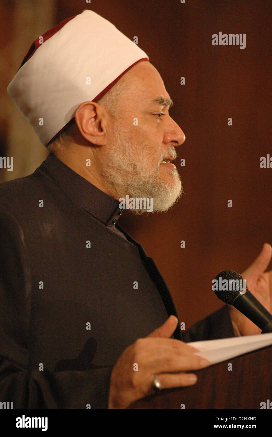 Ali Gomaa, the Grand Mufti of Egypt, at a press conference in Cairo to ...