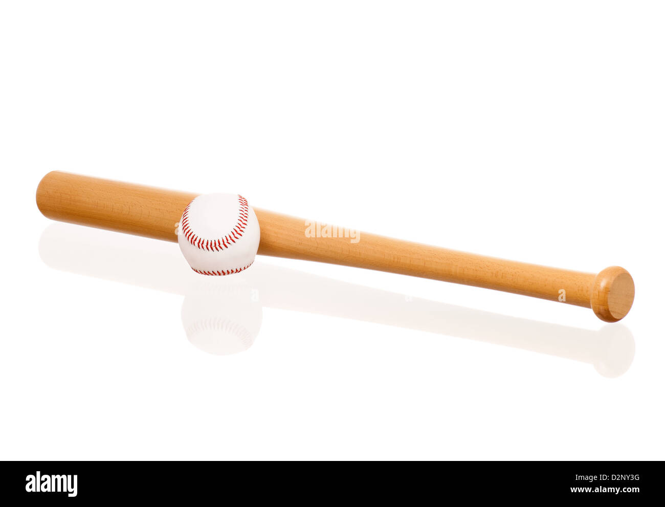 Baseball bat and ball, isolated on white background Stock Photo - Alamy