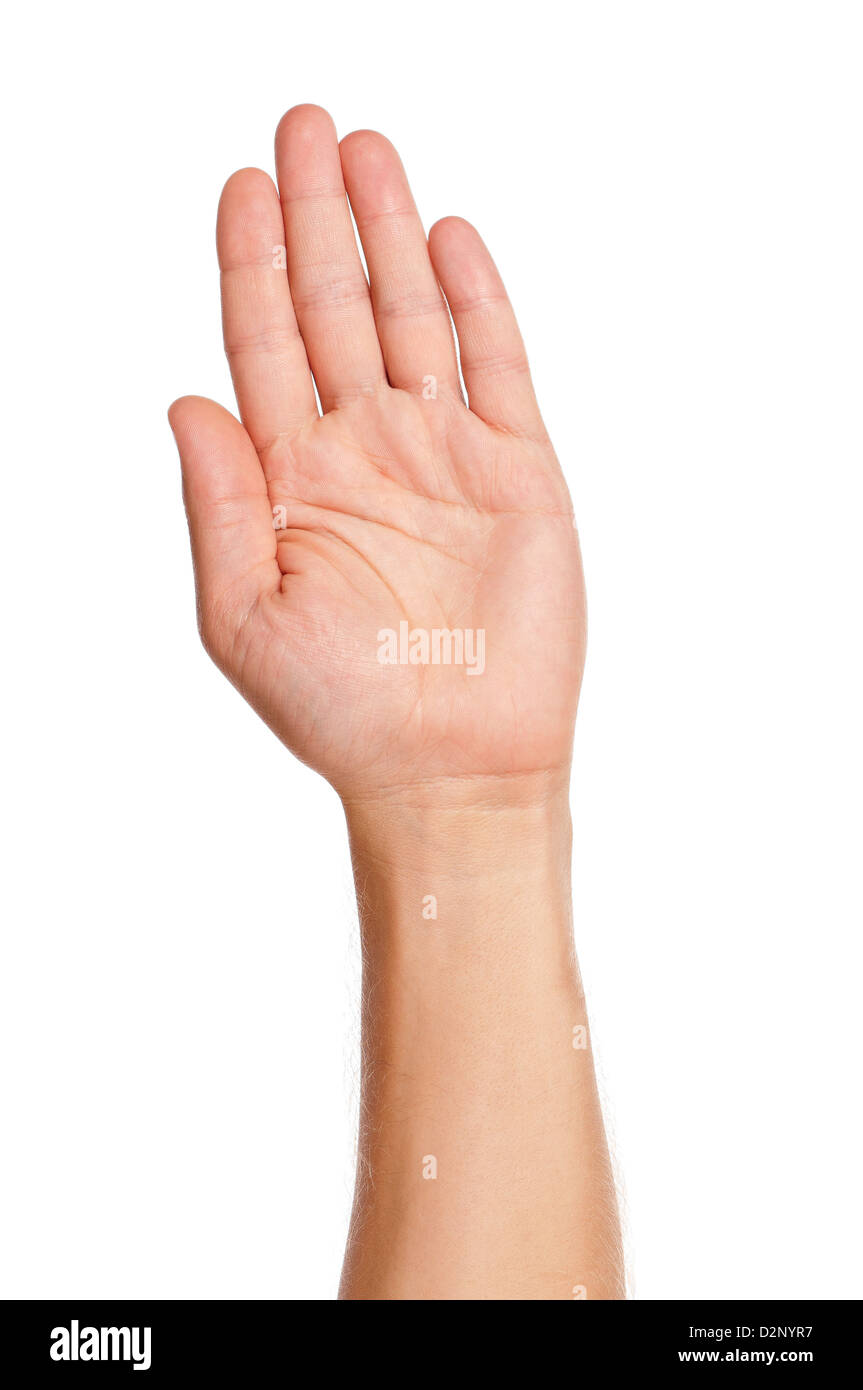 Man hand sign isolated on white background Stock Photo - Alamy