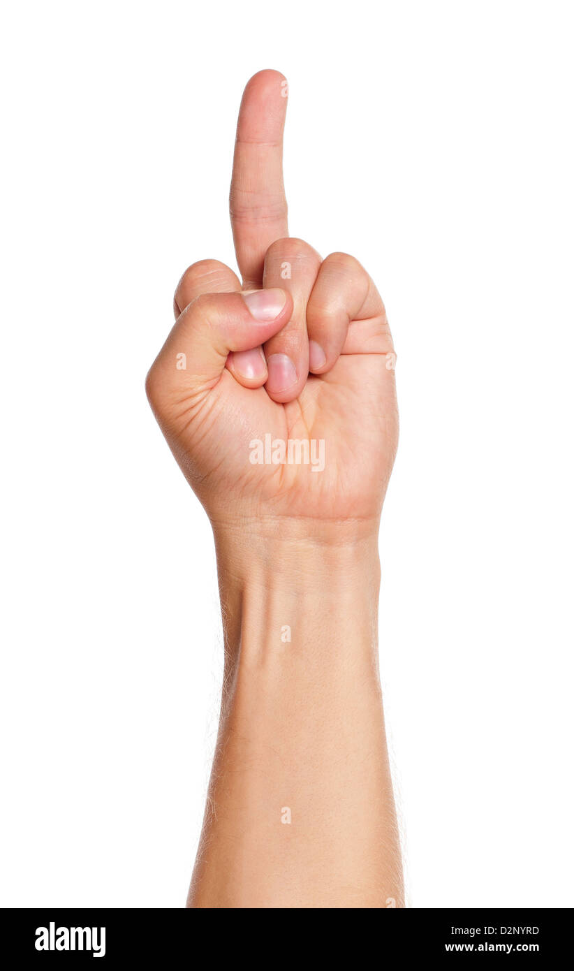 Man hand sign isolated on white background Stock Photo - Alamy