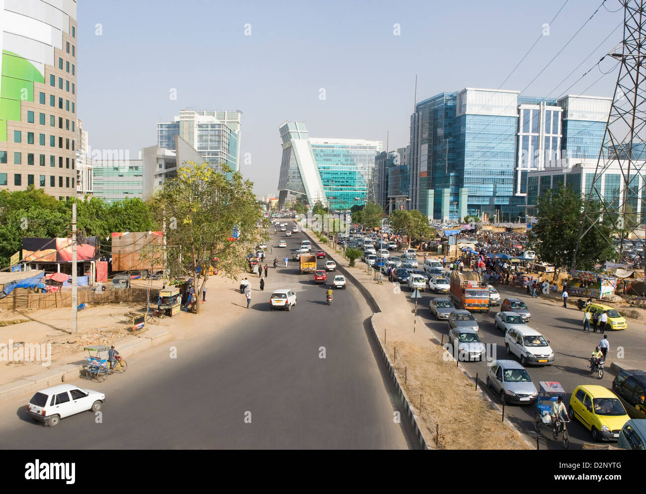 Office buildings in a city, Gurgaon, Haryana, India Stock Photo - Alamy