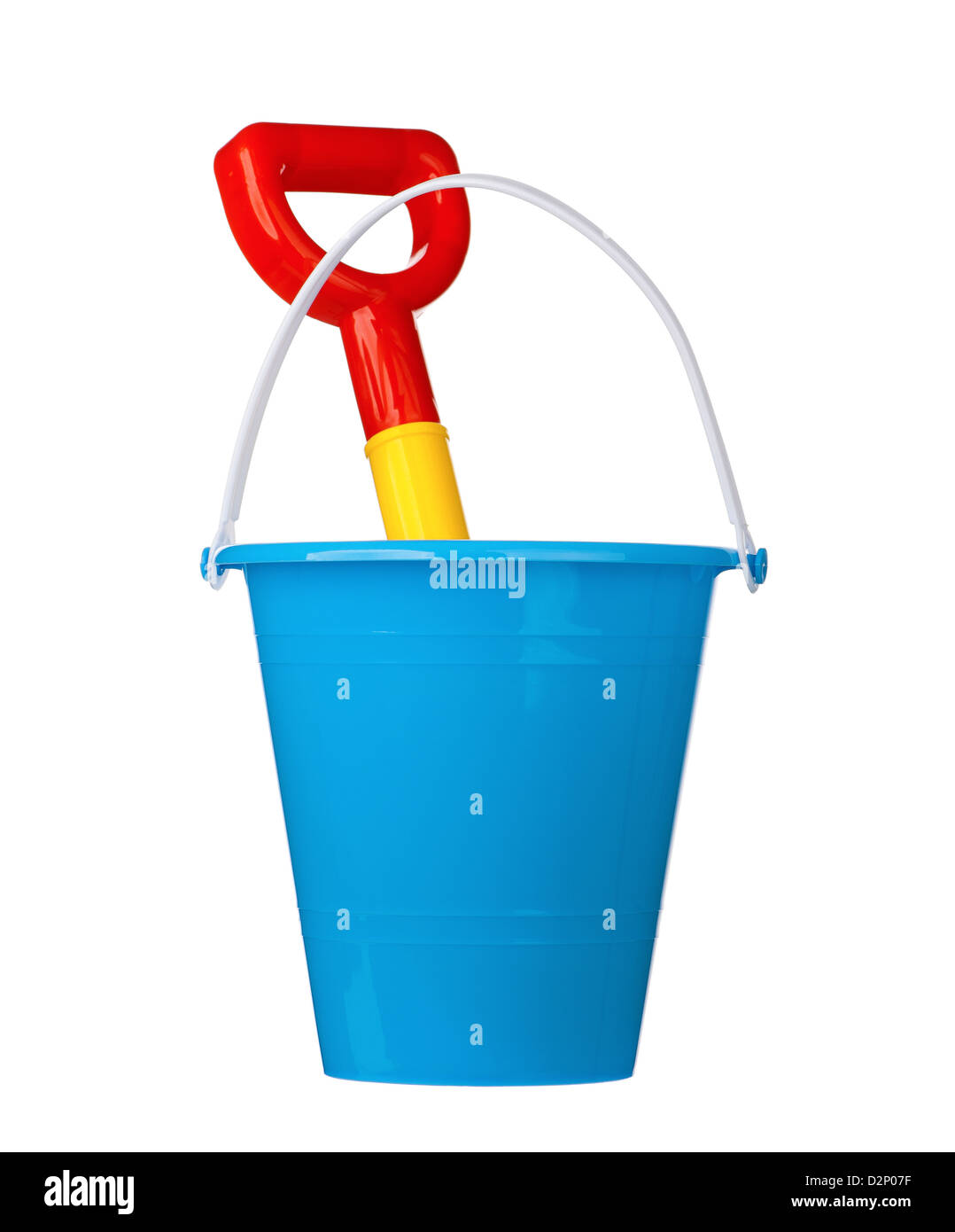 Toy bucket and spade isolated on white background Stock Photo - Alamy
