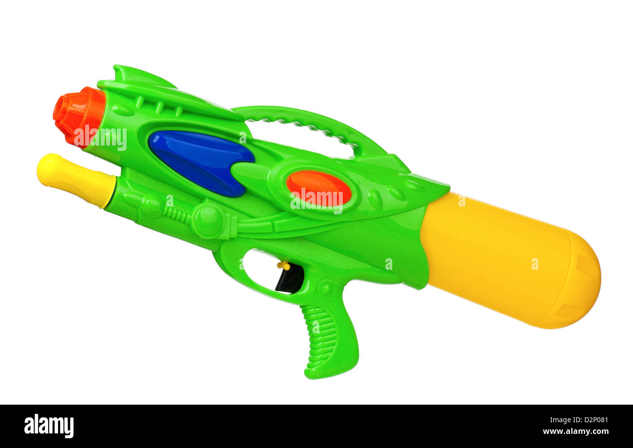 Plastic water gun isolated on white background Stock Photo - Alamy