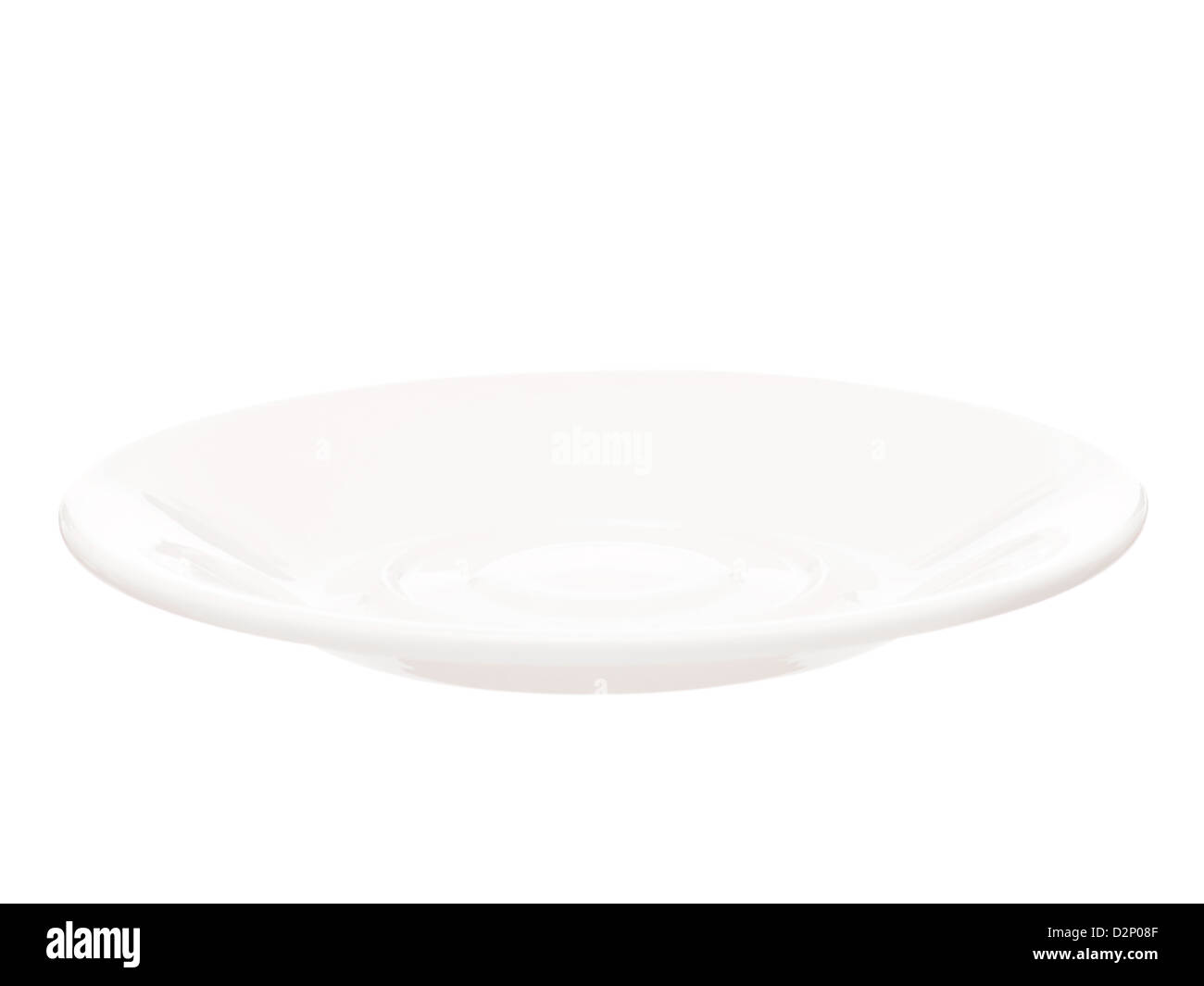 Small white saucer isolated on white background Stock Photo - Alamy