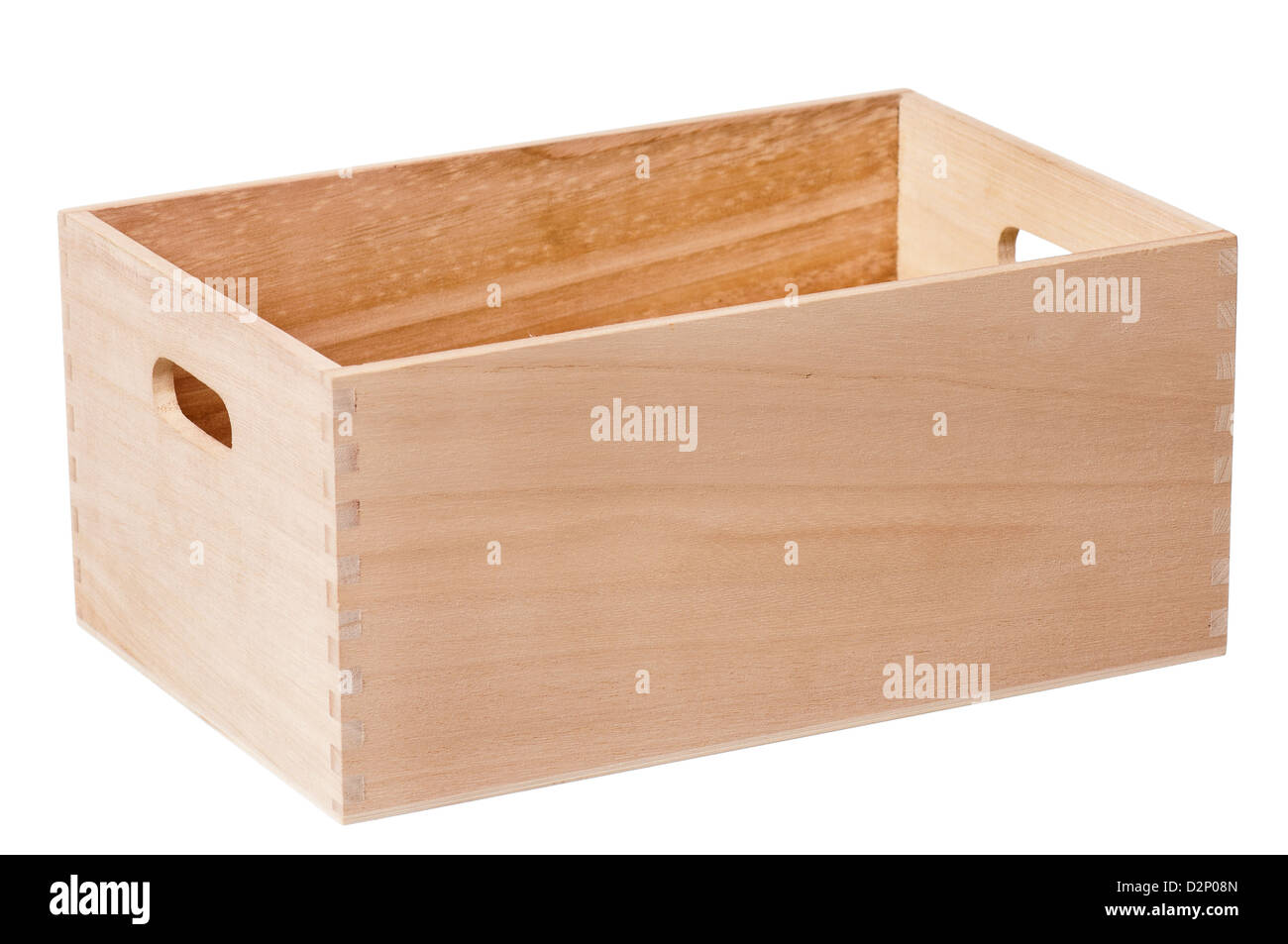 Wooden box for packaging isolated on a white background Stock Photo - Alamy