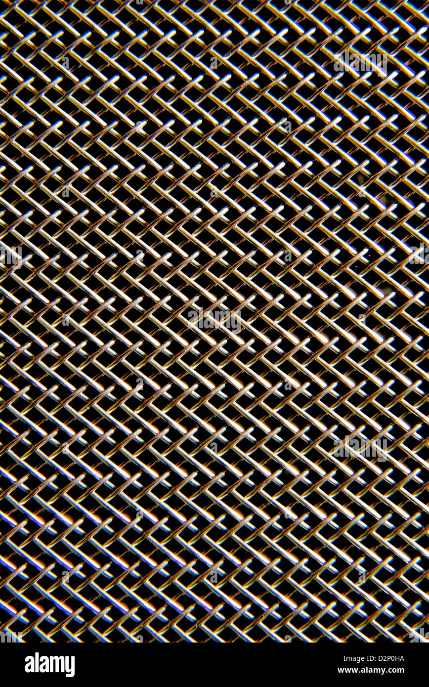 Texture of metalic mesh on black Stock Photo - Alamy