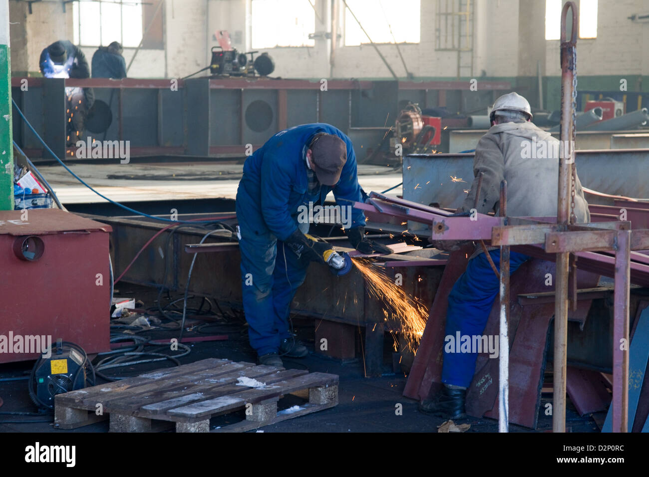 Steel-cutting in Gdansk shipyard Stock Photo - Alamy