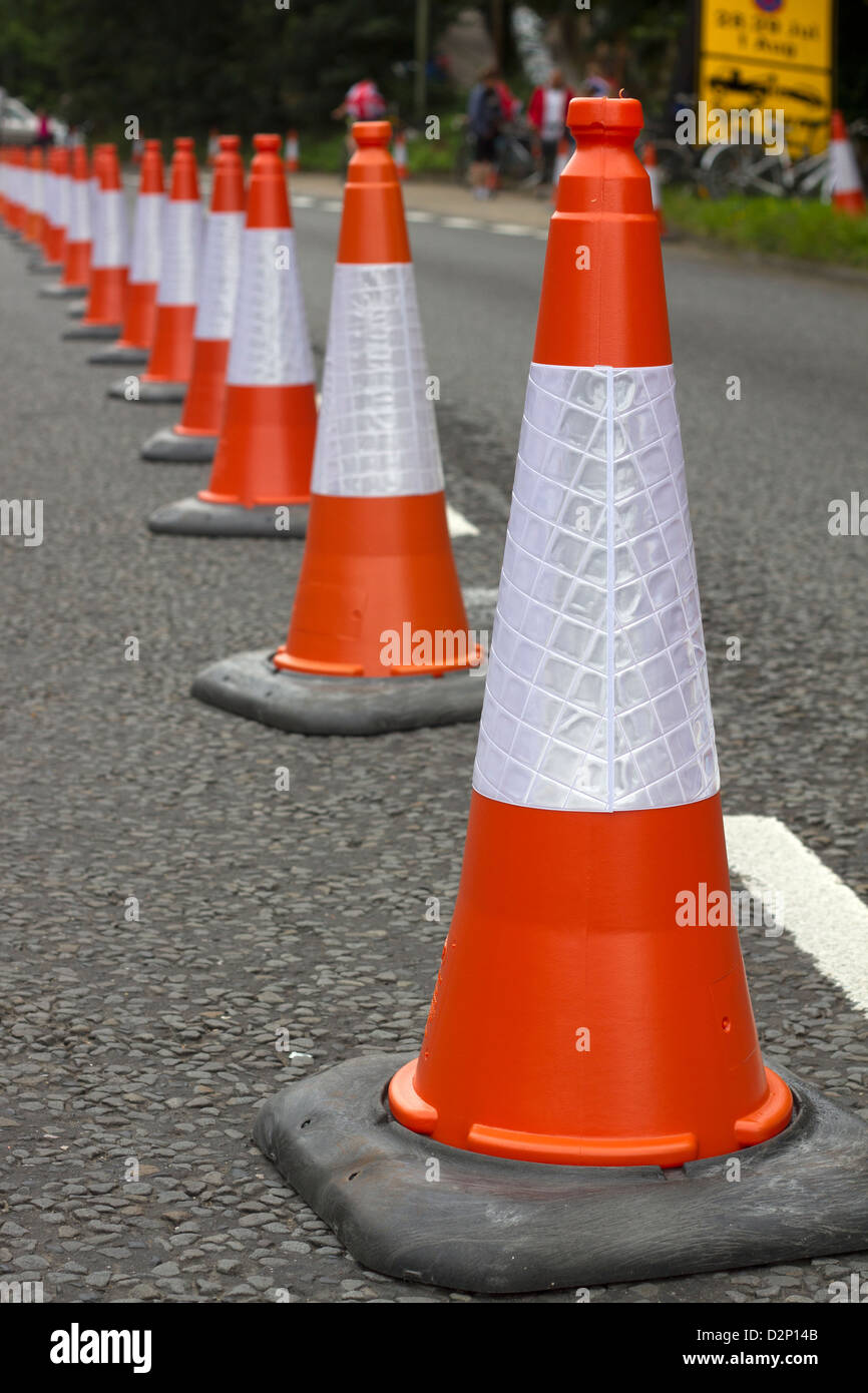 Line of traffic cones hi-res stock photography and images - Alamy