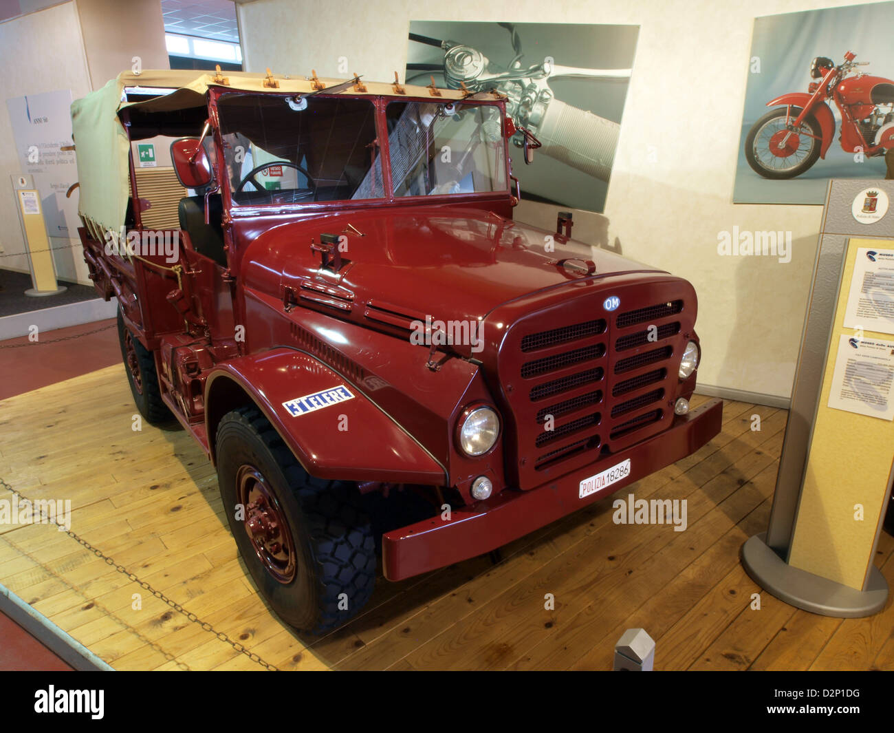This Italian police car, manufactured by OM Officine Meccaniche, is a ...