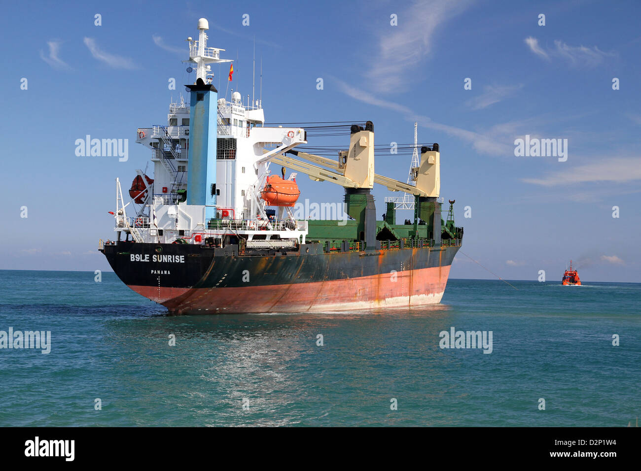 General cargo ship aground in a beach Stock Photo - Alamy