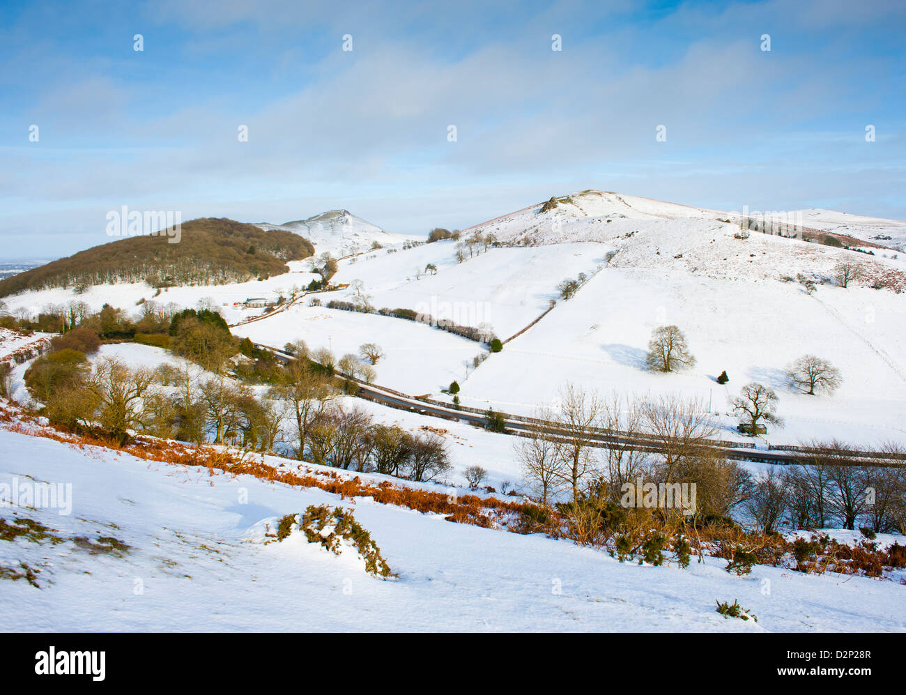 Gaerstone and Caer Caradoc in Winter Snow, Church Stretton, Shropshire ...