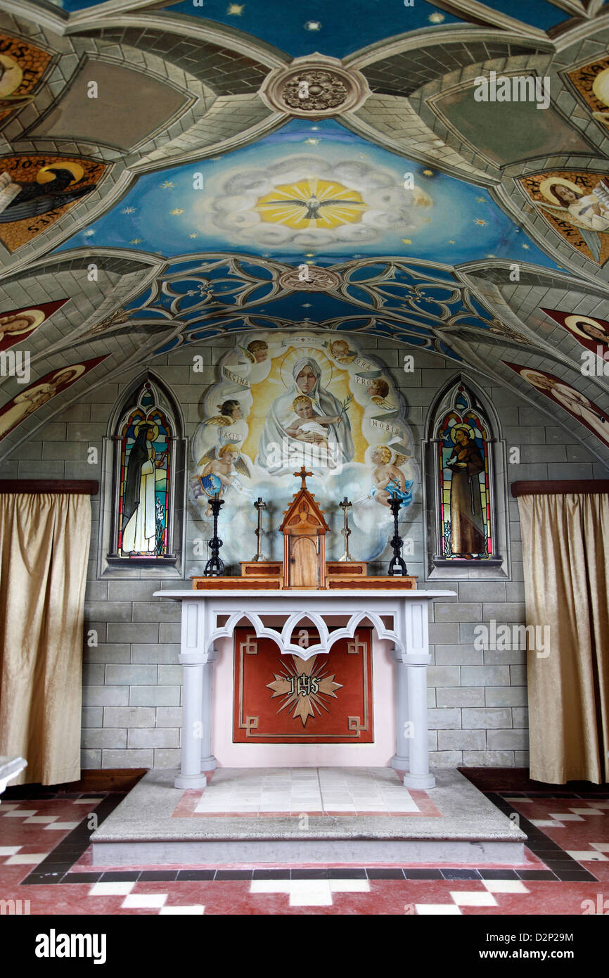 Interior of the Italian Chapel painted by Domenico Chiocchetti, built ...
