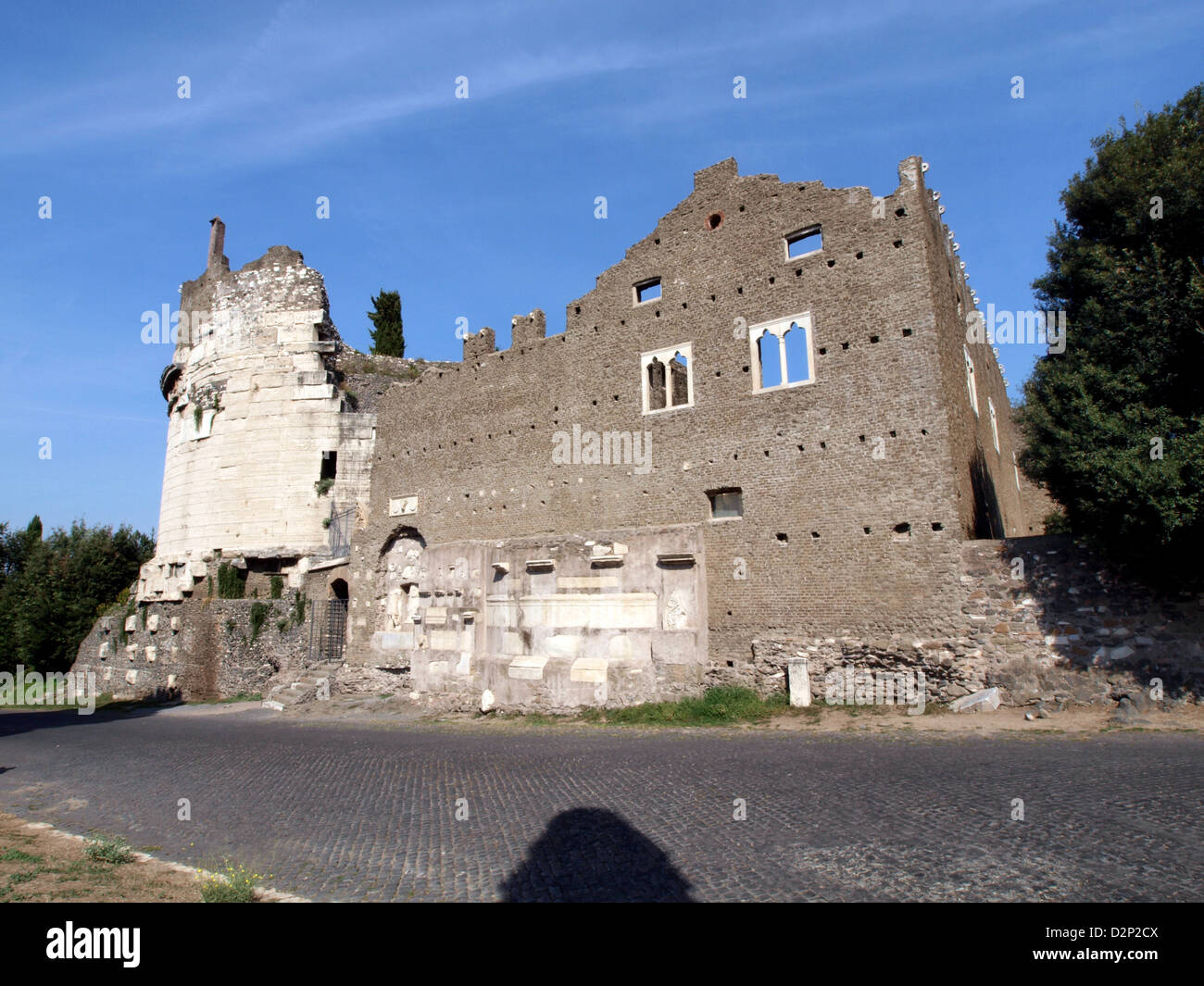 The Mausoleum of Cecilia Metella is an ancient Roman tomb located along ...