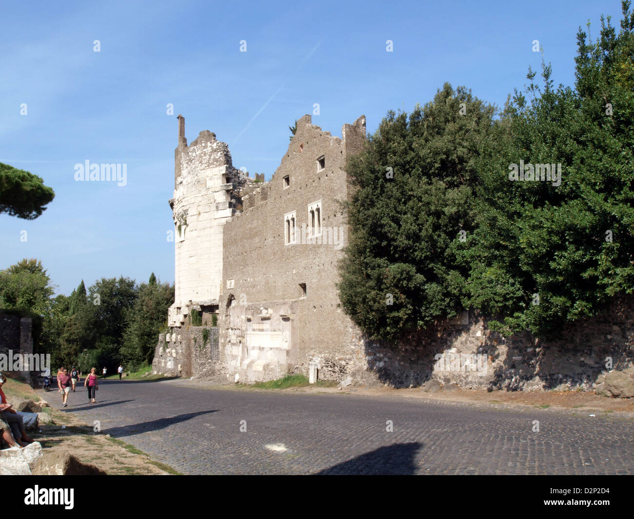 The Mausoleum of Cecilia Metella, located in Rome, Italy, is an ancient ...