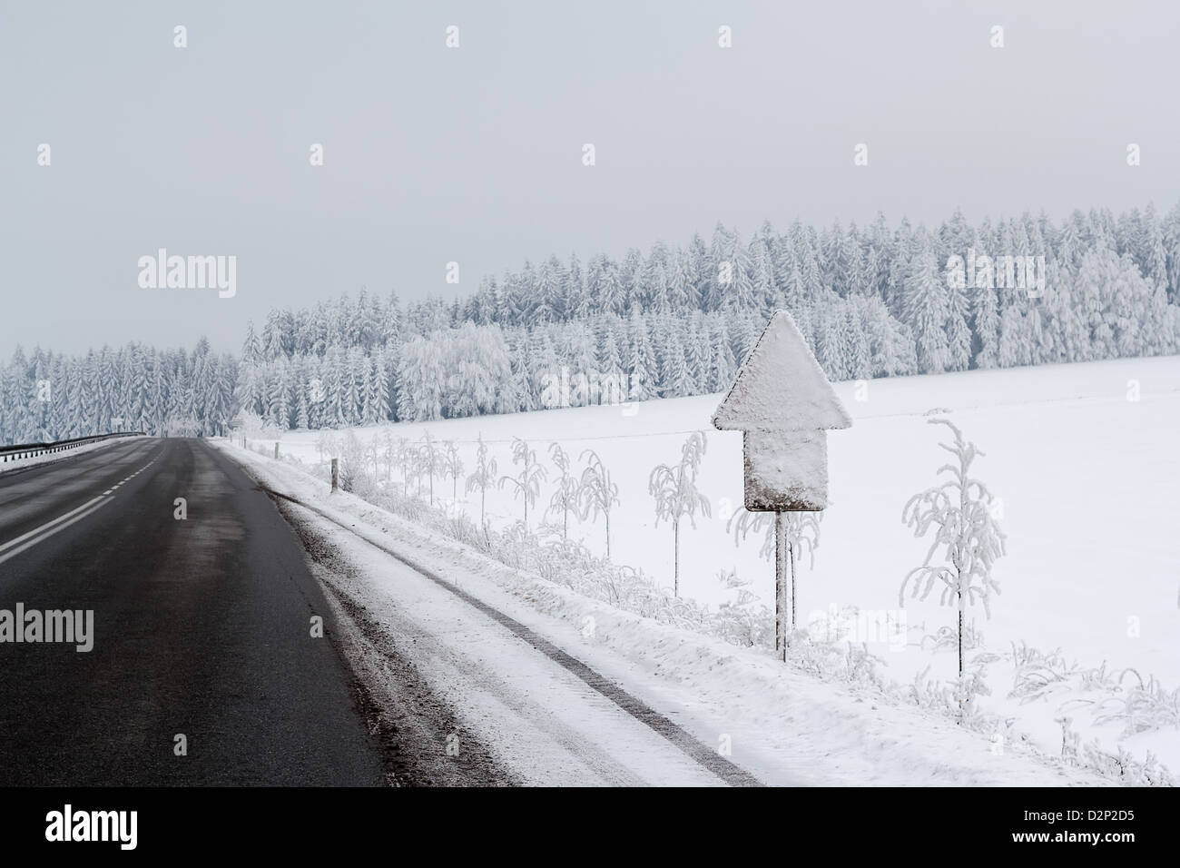 Nice winter landscape with trees snow and sun Stock Photo - Alamy