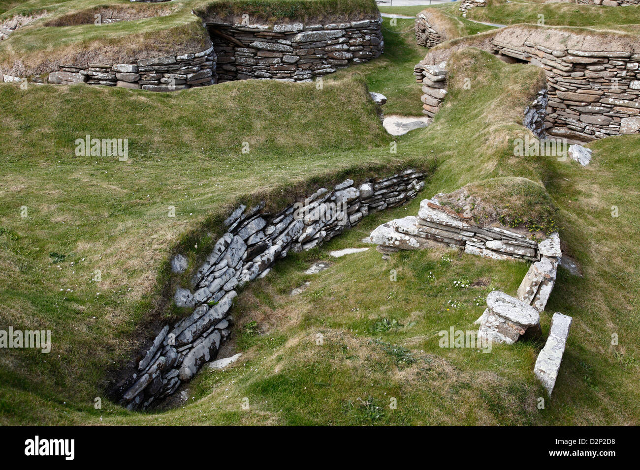 Skara Brae a stone-built Neolithic settlement made up of dry stone ...