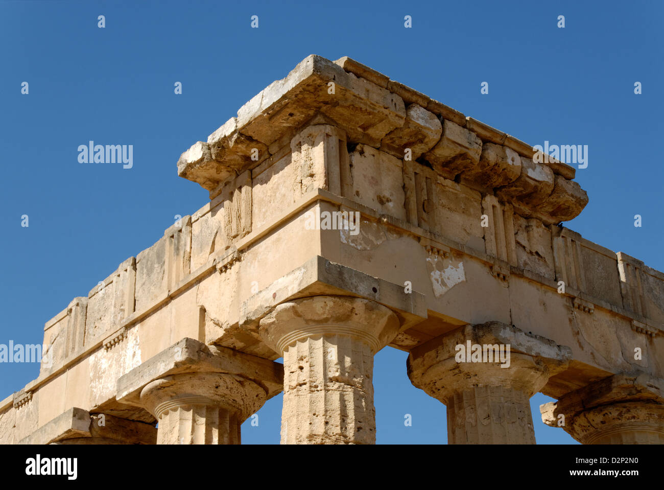 Selinunte Sicily Italy. A section of the Entablature (architraves and ...