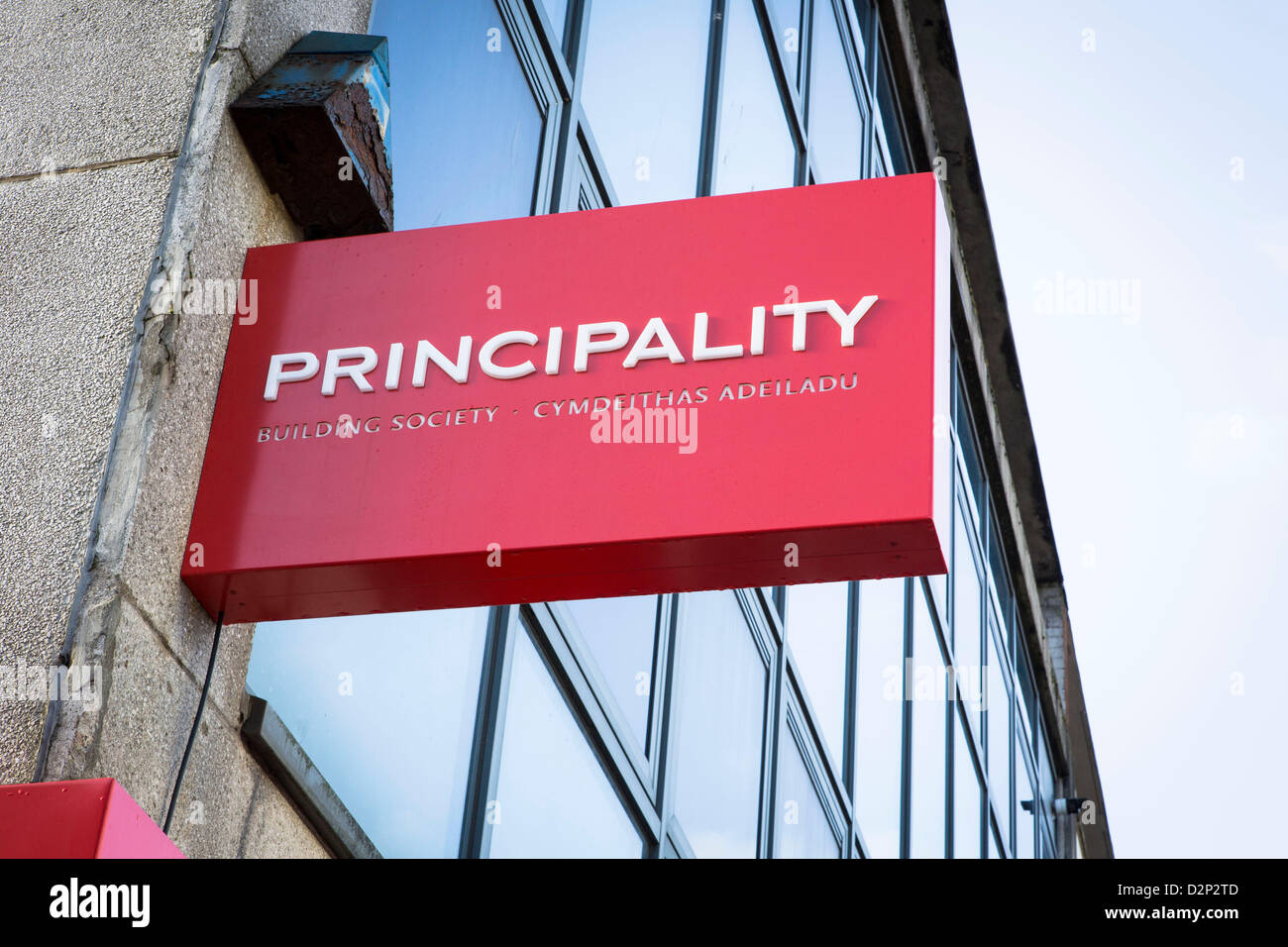 Principality building society sign outside a branch in Swansea Stock ...