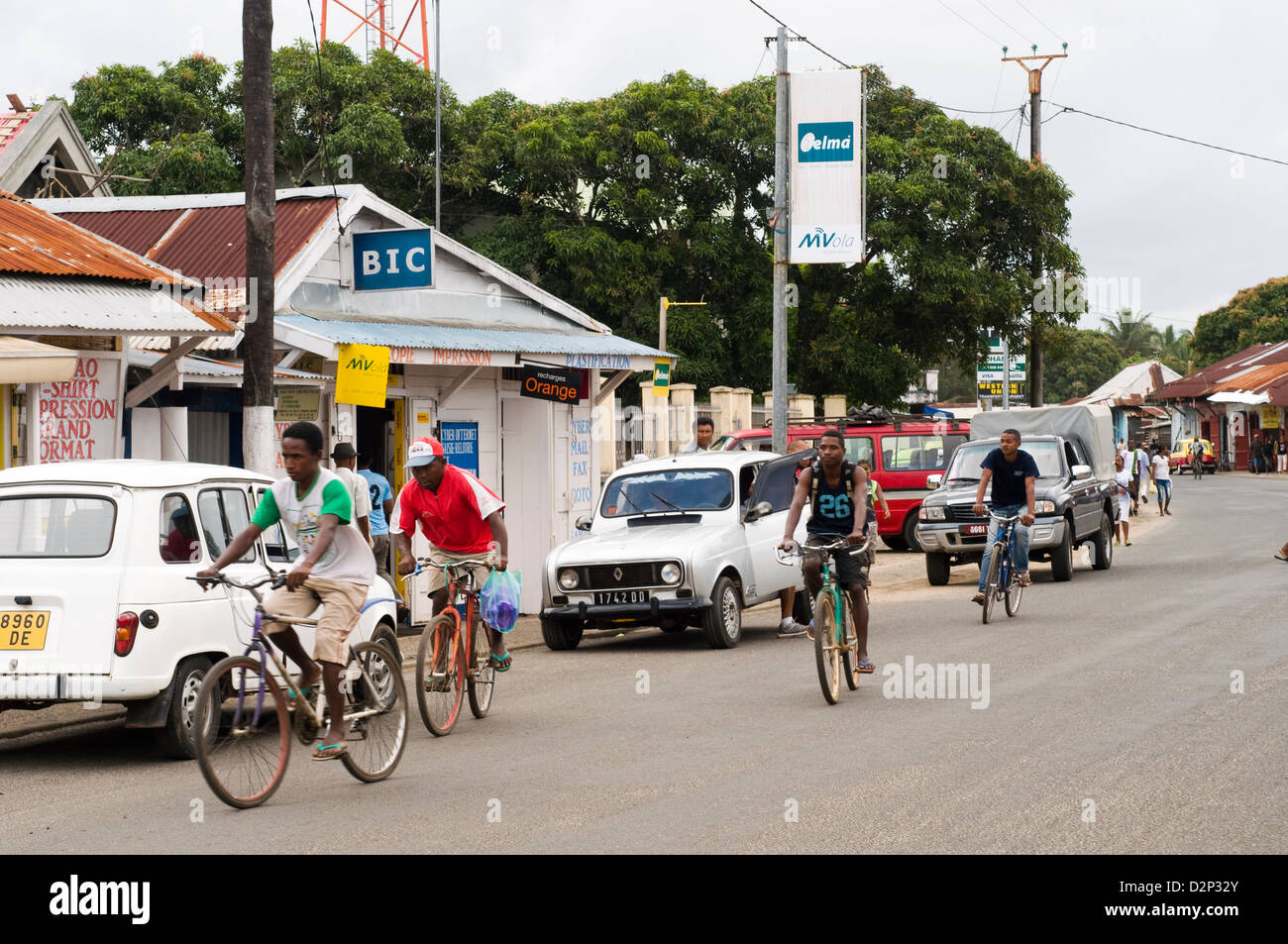 main street scene, sambava, madagascar Stock Photo - Alamy