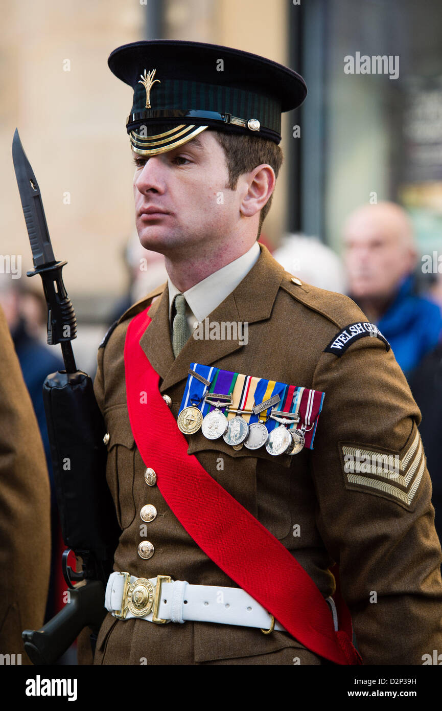 Aberystwyth, Wales, UK. 30th January 2013. Soldiers from the Prince of ...