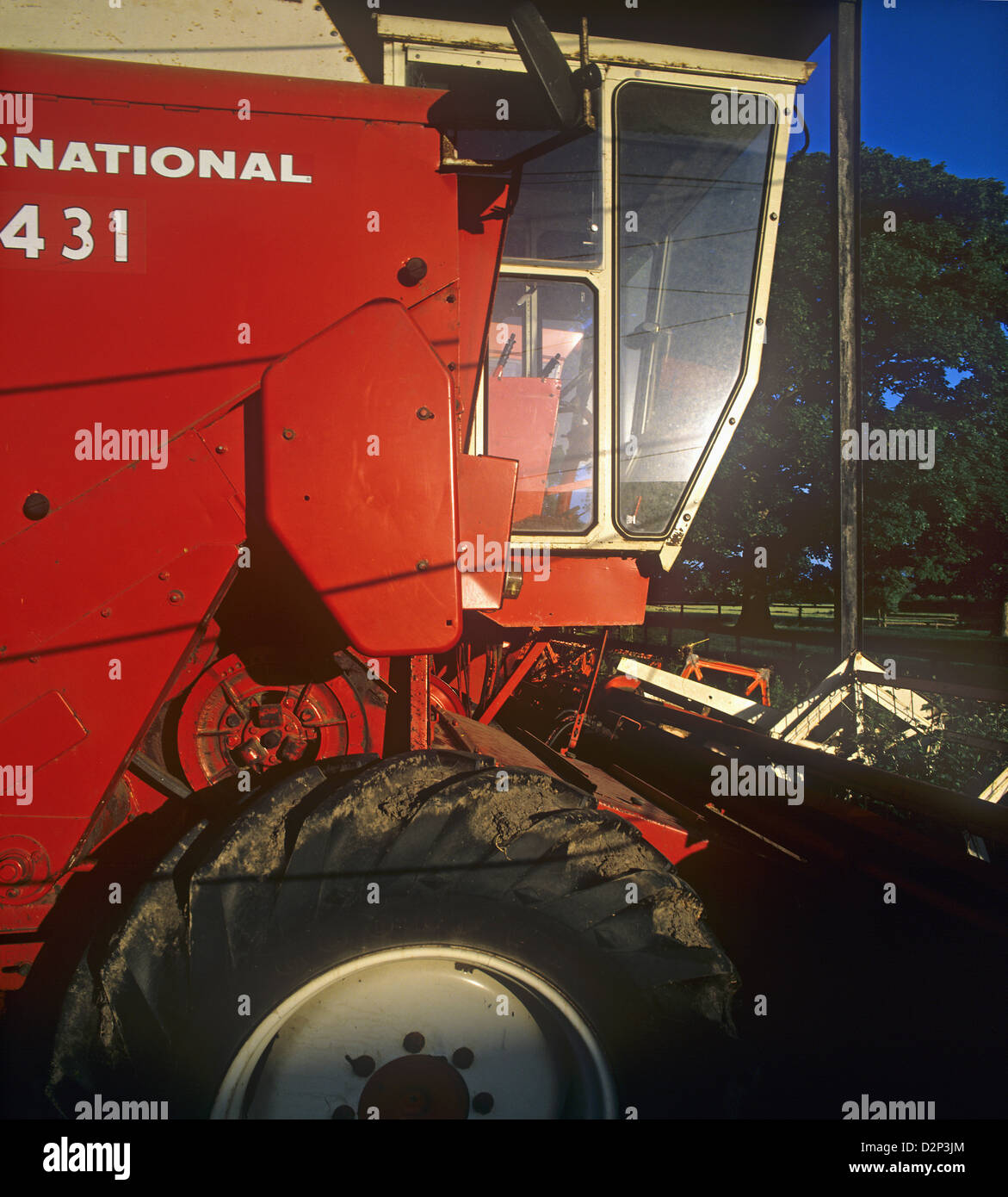 Combine harvester parked in an open barn in Shropshire, England Stock ...