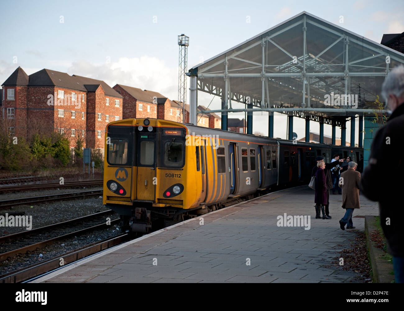 Chester Railway Station with electric train in platform Stock Photo - Alamy