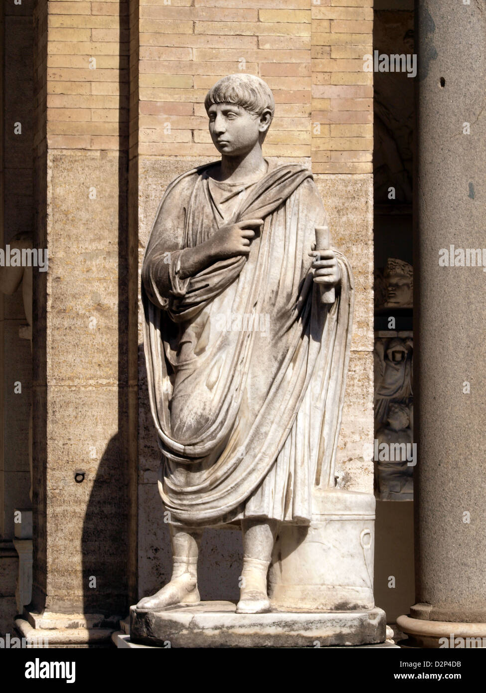 The Pigna, a prominent bronze pine cone sculpture, is located in the ...
