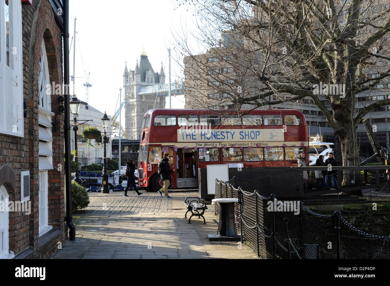 Worlds first unattended honesty bus shop in St Katherines dock, london ...