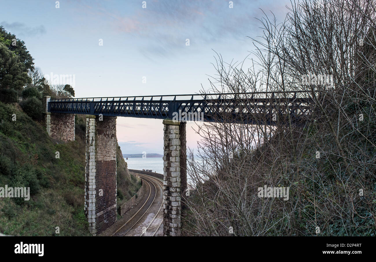 Teignmouth,Devon,England. A Victorian bridge built by I K Brunel over ...