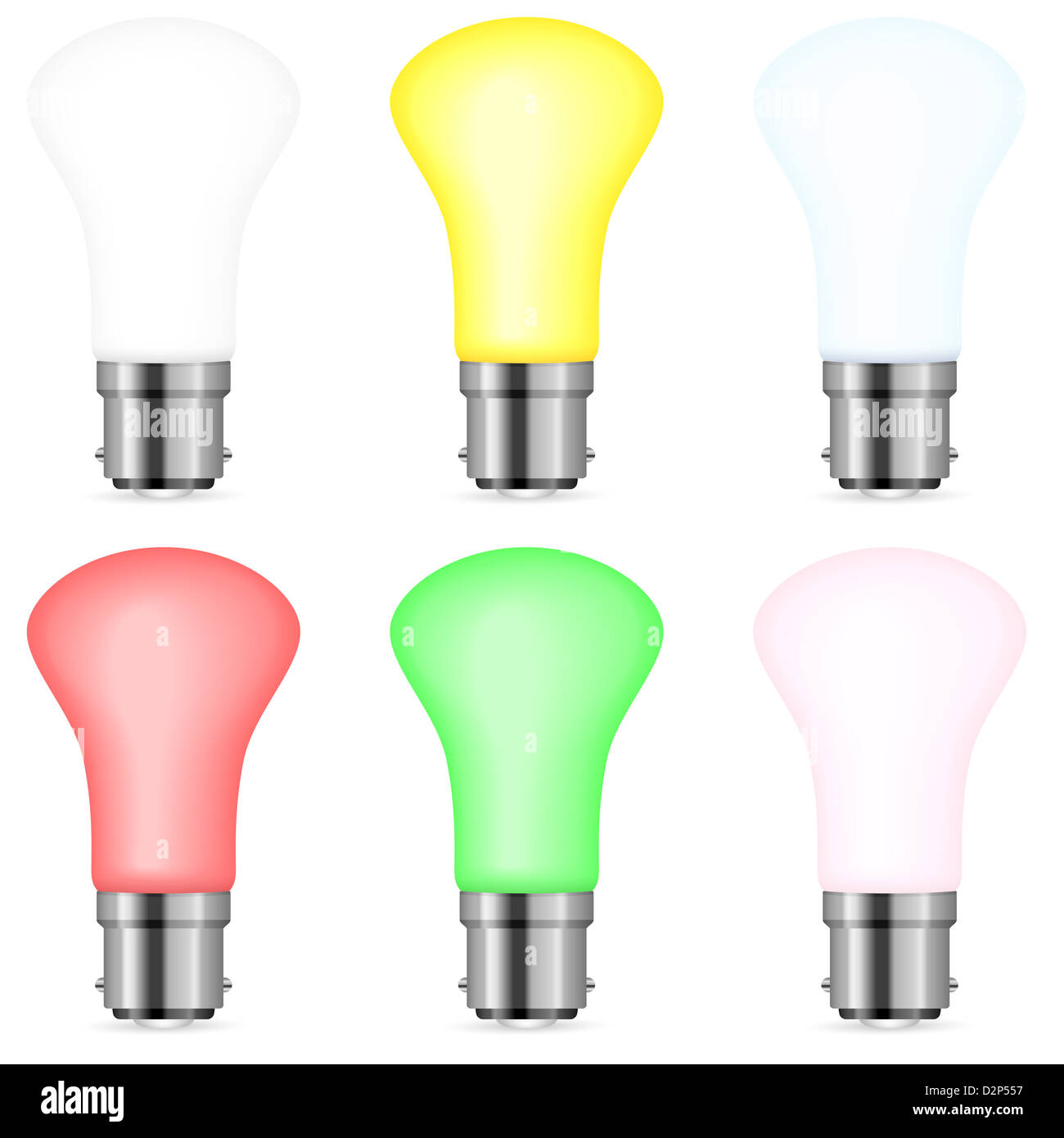 Light bulb set on a white background. Vector illustration Stock Photo ...