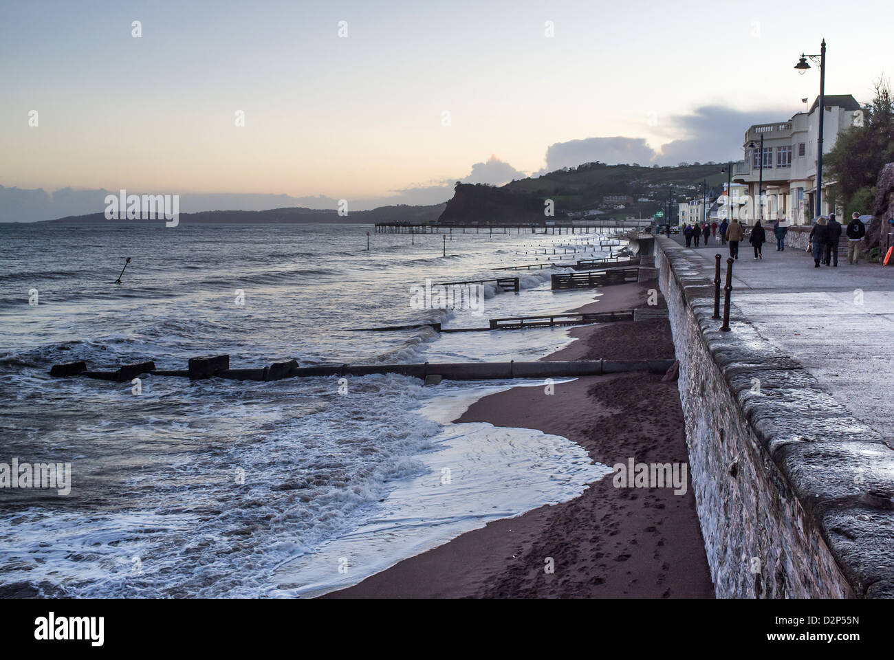 Teignmouth,Devon, England. January 1st 2013. The sea front at ...