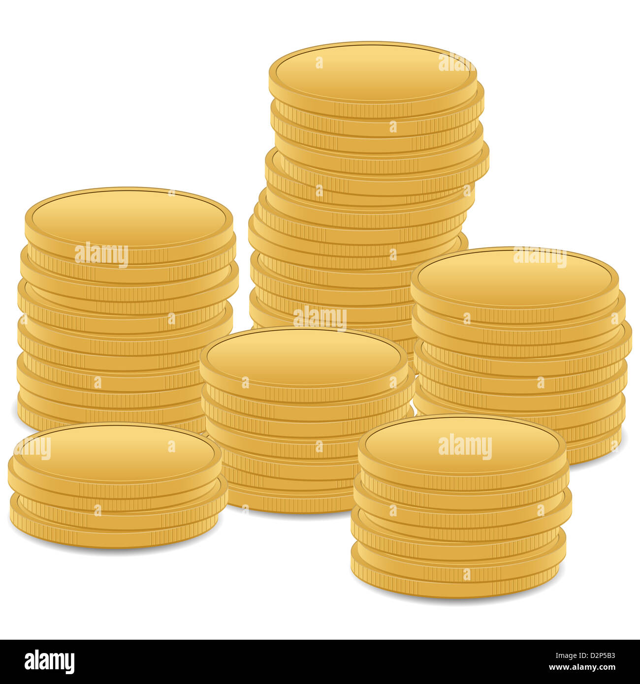 Stack gold coins on white background, Vector illustration Stock Photo ...
