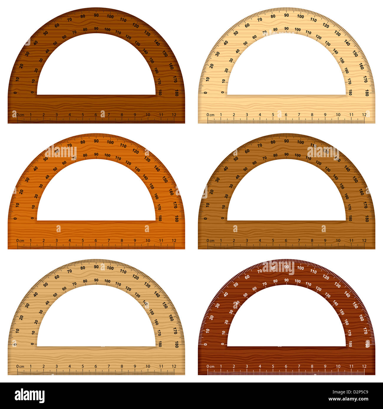 Wooden protractor on white background. Vector illustration Stock Photo ...