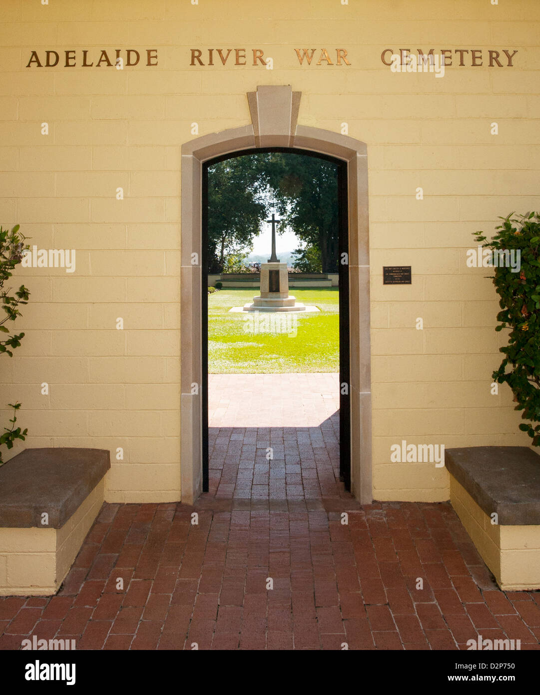 The main entrance to the Adelaide River War Cemetery, Darwin, Northern ...